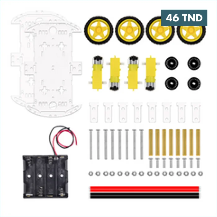 Kit De Robot 4 Roues Chassis Cothings Cothings Vente Arduino Raspberry Pi Esp32 Et 9676