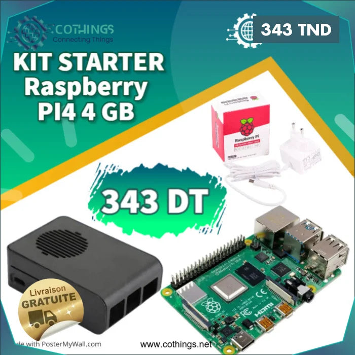 Raspberry Pi 4 4gb Ram Starter Kit Cothings Cothings Vente 4300