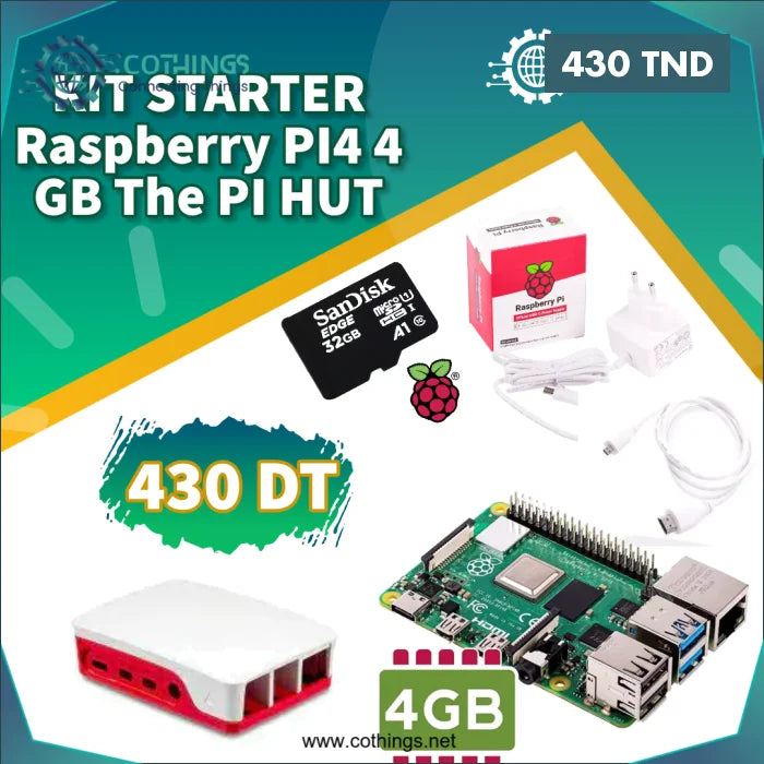 Raspberry Pi4 Hut 4gb Ram Starter Kit Cothings Cothings Vente Arduino Raspberry Pi Esp32 5080